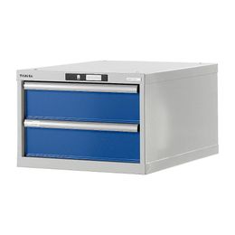 LISTA Werkbank-Baukastensystem, Unterbauschrank, H&ouml;he 383 mm, 2 Schubladen, enzianblau