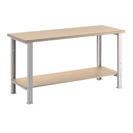 LISTA Werkbank im Baukastensystem, H&ouml;he 740 - 1090 mm, mit Ablageboden, Breite 2000 mm