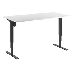 Schreibtisch Atlanta, elektrisch höhenverstellbar, gerade, BxT 1600 x 800 mm, weiß/schwarz kaiserkraft