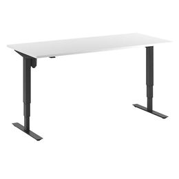 Schreibtisch Atlanta, elektrisch höhenverstellbar, gerade, BxT 1800 x 800 mm, weiß/schwarz kaiserkraft