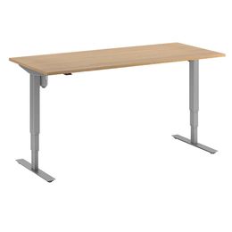 Schreibtisch Atlanta, elektrisch höhenverstellbar, gerade, BxT 1800 x 800 mm, Buche/silber kaiserkraft