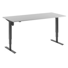 Schreibtisch Atlanta, elektrisch höhenverstellbar, gerade, BxT 1800 x 800 mm, lichtgrau/schwarz kaiserkraft