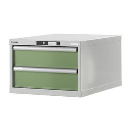 LISTA Werkbank-Baukastensystem, Unterbauschrank, H&ouml;he 383 mm, 2 Schubladen, resedagr&uuml;n