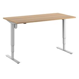 Schreibtisch Atlanta, elektrisch höhenverstellbar, gerade, BxT 1600 x 800 mm, Buche/weiß kaiserkraft