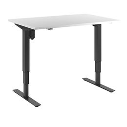 Schreibtisch Atlanta, elektrisch höhenverstellbar, gerade, BxT 1200 x 800 mm, weiß/schwarz kaiserkraft