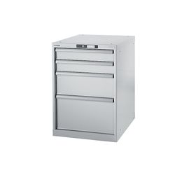 LISTA Werkbank-Baukastensystem, Unterbauschrank, H&ouml;he 800 mm, 4 Schubladen, lichtgrau