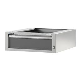 LISTA Werkbank-Baukastensystem, Unterbauschrank, Höhe 204 mm, 1 Schublade, graumetallic