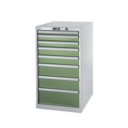 LISTA Werkbank-Baukastensystem, Unterbauschrank, H&ouml;he 1000 mm, 8 Schubladen, resedagr&uuml;n