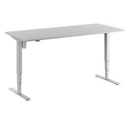 Schreibtisch Atlanta, elektrisch höhenverstellbar, gerade, BxT 1800 x 800 mm, lichtgrau/weiß kaiserkraft