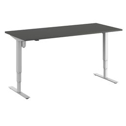 Schreibtisch Atlanta, elektrisch höhenverstellbar, gerade, BxT 1800 x 800 mm, dunkelgrau/weiß kaiserkraft