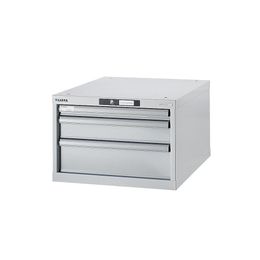LISTA Werkbank-Baukastensystem, Unterbauschrank, H&ouml;he 383 mm, 3 Schubladen, lichtgrau
