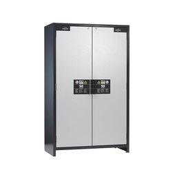 ASECOS Feuerbest&auml;ndiger Industrie-Gefahrstoffschrank Typ 90, HxBxT 1955 x 1200 x 615 mm, 2-t&uuml;rig, lichtgrau