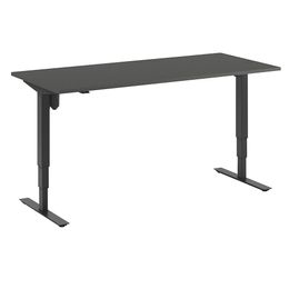 Schreibtisch Atlanta, elektrisch höhenverstellbar, gerade, BxT 1800 x 800 mm, dunkelgrau/schwarz kaiserkraft