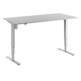 Schreibtisch Atlanta, elektrisch höhenverstellbar, gerade, BxT 1600 x 800 mm, lichtgrau/weiß kaiserkraft