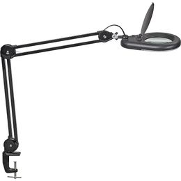 Maul LED-Lupenleuchte Maulviso IP54, Armlänge 410 mm, mit Tischklemme, schwarz