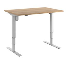 Schreibtisch Atlanta, elektrisch höhenverstellbar, gerade, BxT 1200 x 800 mm, Buche/weiß kaiserkraft