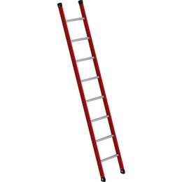 MUNK Kunststoff-Anlegeleiter, mit geriffelten Aluminium-Sprossen, 8 Sprossen