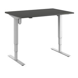 Schreibtisch Atlanta, elektrisch höhenverstellbar, gerade, BxT 1200 x 800 mm, dunkelgrau/weiß kaiserkraft