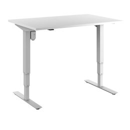 Schreibtisch Atlanta, elektrisch höhenverstellbar, gerade, BxT 1200 x 800 mm, weiß/weiß kaiserkraft
