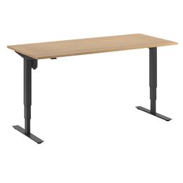 Schreibtisch Atlanta, elektrisch höhenverstellbar, gerade, BxT 1800 x 800 mm, Buche/schwarz kaiserkraft