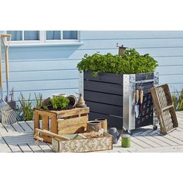Pflanzkasten mit Rollen, HxBxT 700 x 870 x 500 mm, schwarz kaiserkraft