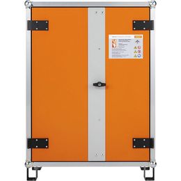 CEMO Akku-Sicherheits-Ladeschrank für BMA, BxTxH 830 x 660 x 1110 mm, 230 V, orange/grau