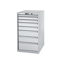 LISTA Werkbank-Baukastensystem, Unterbauschrank, H&ouml;he 1000 mm, 8 Schubladen, lichtgrau