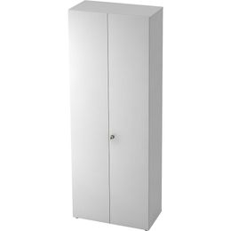 eurokraft pro Garderobenschrank, 2 Fachböden, 1 Kleiderstange, weiß / weiß