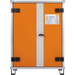 CEMO Akku-Sicherheits-Ladeschrank f&uuml;r BMA, BxTxH 830 x 660 x 1110 mm, 400 V, orange/grau