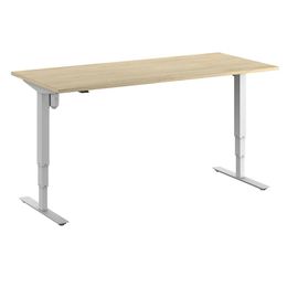 Schreibtisch Atlanta, elektrisch höhenverstellbar, gerade, BxT 1800 x 800 mm, Eiche/weiß kaiserkraft