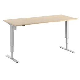 Schreibtisch Atlanta, elektrisch höhenverstellbar, gerade, BxT 1800 x 800 mm, Birke/weiß kaiserkraft