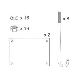 Montage-Set für Höhenbegrenzer, Schablone und Befestigung, 3850 - 7550 mm, H 2,2 - 3,57 m kaiserkraft