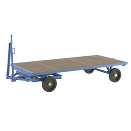 eurokraft pro Schlepperanhänger, Drehschemel-Lenkung, Tragfähigkeit 2 t, Ladefläche 3 x 1,5 m, lichtblau