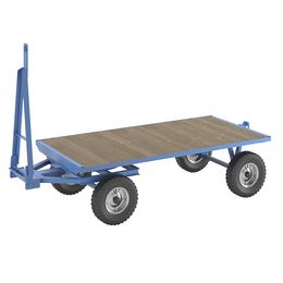 eurokraft pro Schlepperanhänger, Drehschemel-Lenkung, Tragfähigkeit 3 t, Ladefläche 2 x 1 m, lichtblau