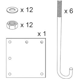 Montage-Set für Höhenbegrenzer, Schablone und Befestigung, 3500 - 6000 mm, H 1,9 - 4,0 m kaiserkraft