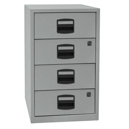 Bisley Beistellschrank PFA, 4 Universalschubladen, silber