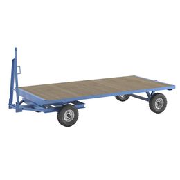 eurokraft pro Schlepperanhänger, Drehschemel-Lenkung, Tragfähigkeit 3 t, Ladefläche 3 x 1,5 m, lichtblau