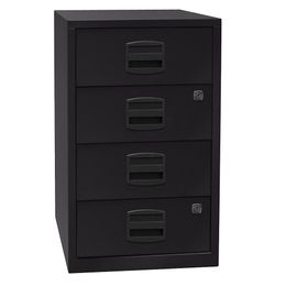 Bisley Beistellschrank PFA, 4 Universalschubladen, schwarz
