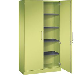 C+P Flügeltürenschrank ASISTO, Höhe 1980 mm, Breite 1000 mm, 4 Fachböden, viridingrün/viridingrün