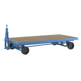 eurokraft pro Schlepperanhänger, Allrad-Achsschemel-Lenkung, Tragfähigkeit 8 t, Ladefläche 4 x 2 m, lichtblau