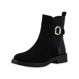 VAN HILL Klassische Stiefeletten Kimberly in Schwarz Velours | Gr.: 39
