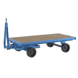 eurokraft pro Schlepperanhänger, Drehschemel-Lenkung, Tragfähigkeit 8 t, Ladefläche 3 x 1,5 m, lichtblau
