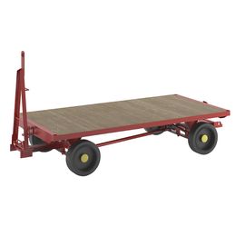 eurokraft pro Schlepperanh&auml;nger, Allrad-Achsschemel-Lenkung, Tragf&auml;higkeit 5 t, Ladefl&auml;che 2,5 x 1,25 m, verkehrsrot
