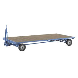 eurokraft pro Schlepperanhänger, Allrad-Achsschemel-Lenkung, Tragfähigkeit 2 t, Ladefläche 4 x 2 m, lichtblau