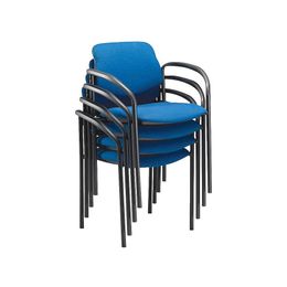 Konferenzstuhl Carsten, stapelbar, VE 4 Stk, blau/schwarz kaiserkraft