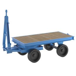 eurokraft pro Schlepperanhänger, Drehschemel-Lenkung, Tragfähigkeit 8 t, Ladefläche 2 x 1 m, lichtblau