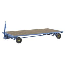 eurokraft pro Schlepperanhänger, Allrad-Achsschemel-Lenkung, Tragfähigkeit 3 t, Ladefläche 4 x 2 m, lichtblau