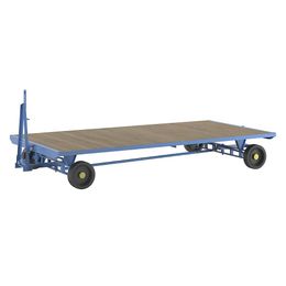 eurokraft pro Schlepperanhänger, Allrad-Achsschemel-Lenkung, Tragfähigkeit 5 t, Ladefläche 4 x 2 m, lichtblau
