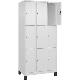 C+P 3er-Schlie&szlig;fachschrank Classic PLUS, 3 Abteile, verkehrswei&szlig;, B 900 mm, 9 F&auml;cher, mit F&uuml;&szlig;en