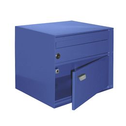 Briefkasten, BxHxT 390 x 315 x 310 mm, Stahlblech, pulverbeschichtet, signalblau kaiserkraft